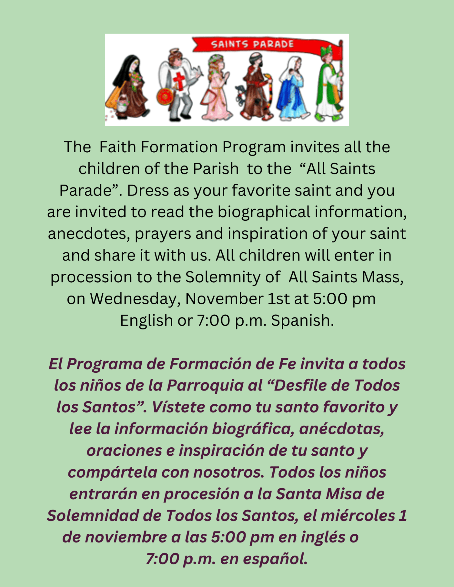All Saints Parade – St. Isaac Jogues Catholic Church