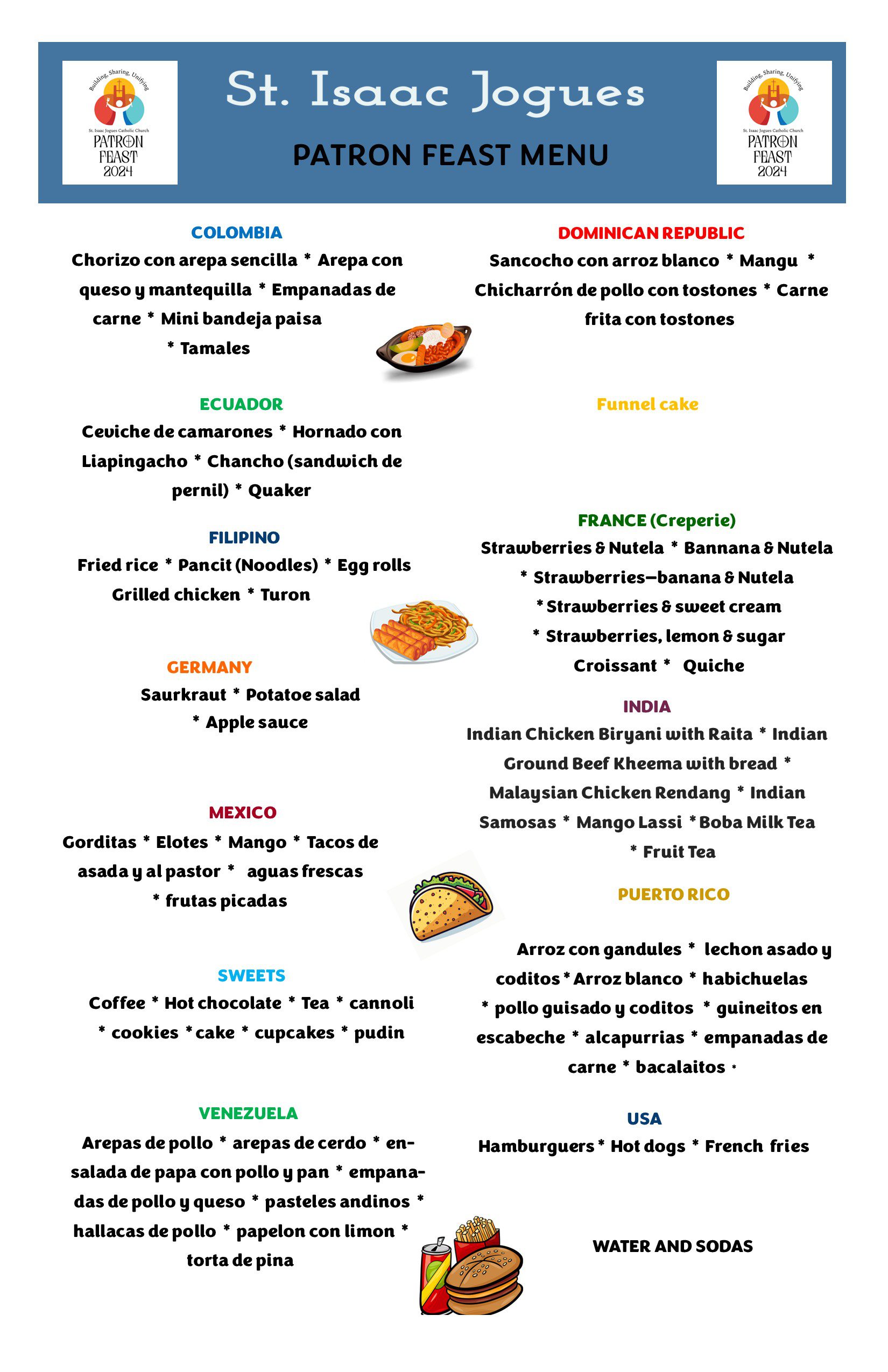 YUMMY MENUS – St. Isaac Jogues Catholic Church