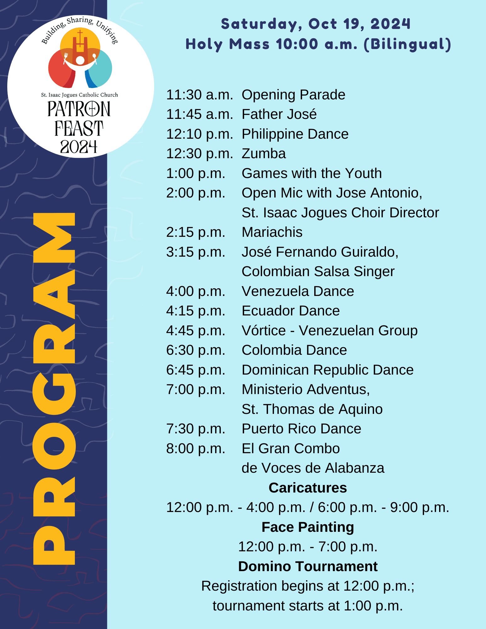 PATRON FEAST 2024 PROGRAM – St. Isaac Jogues Catholic Church